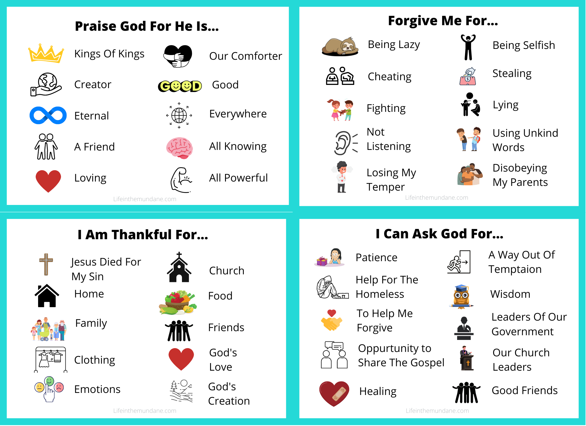 Prayer Cards For Kids – Life in The Mundane